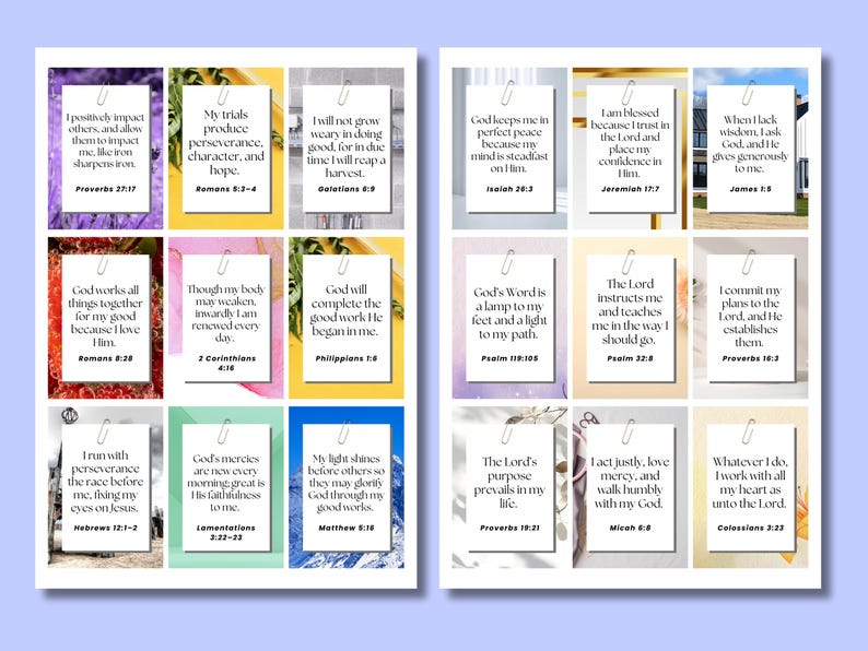 Bible Verse Affirmation Cards Printable for Christian Men: Motivational ...