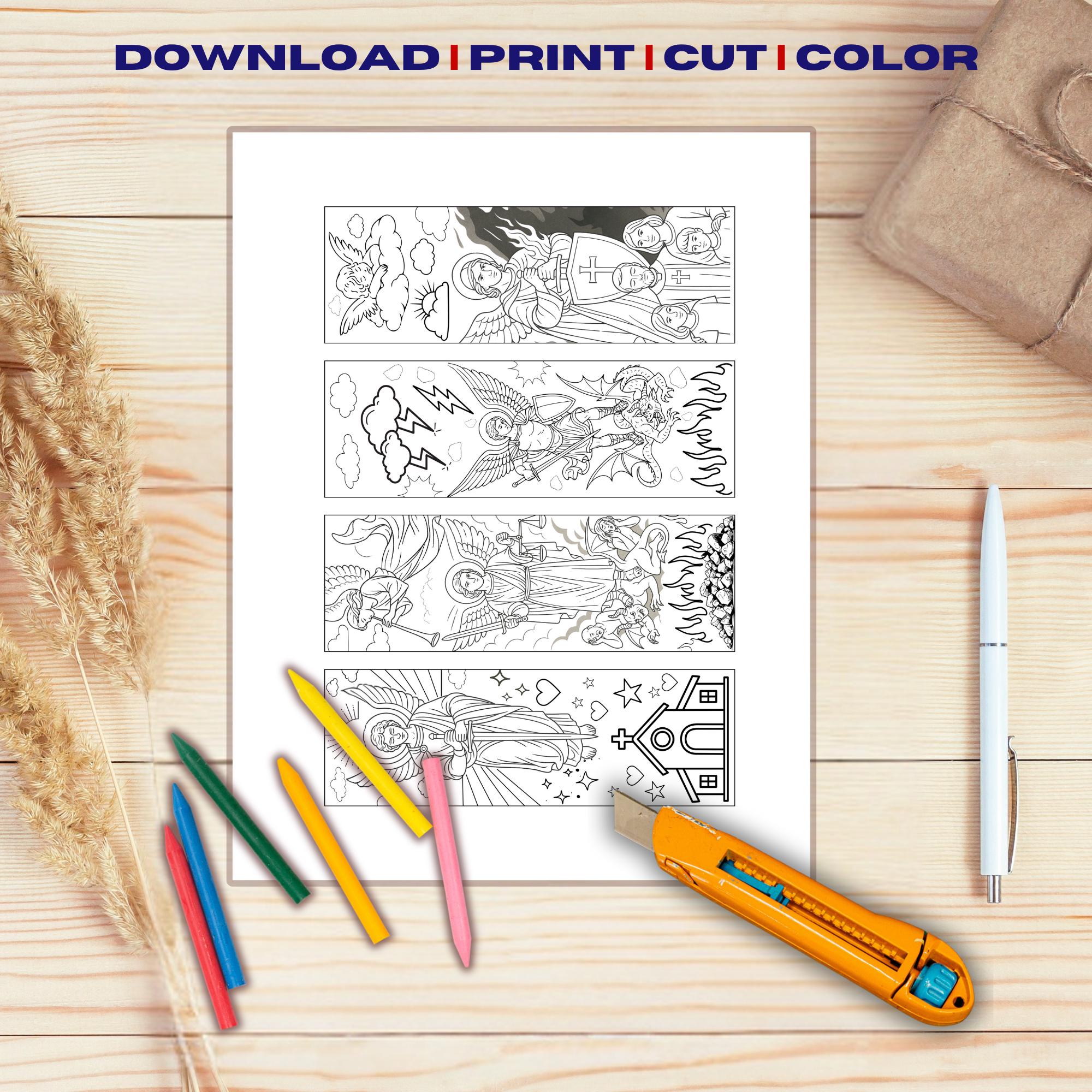 Saint Michael the Archangel Coloring Bookmarks: Catholic Bible ...