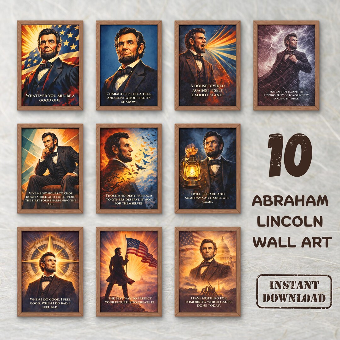 Abraham Lincoln Inspiration Prints | Lincoln Quotes Illustrated Posters ...
