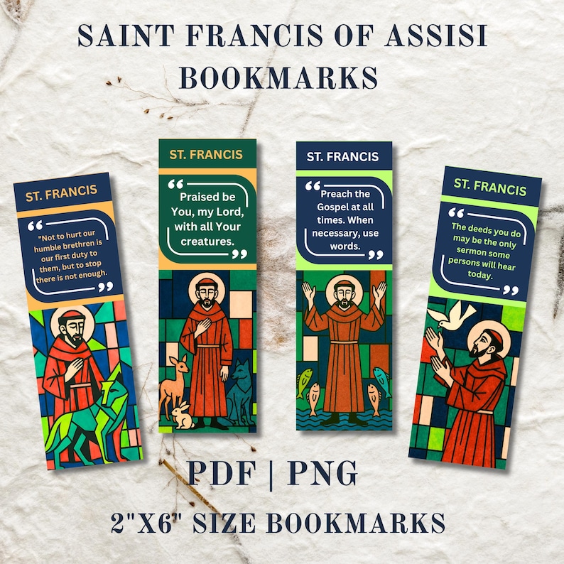 St Francis of Assisi Bookmarks: Christian Inspirational Quotes (digital ...