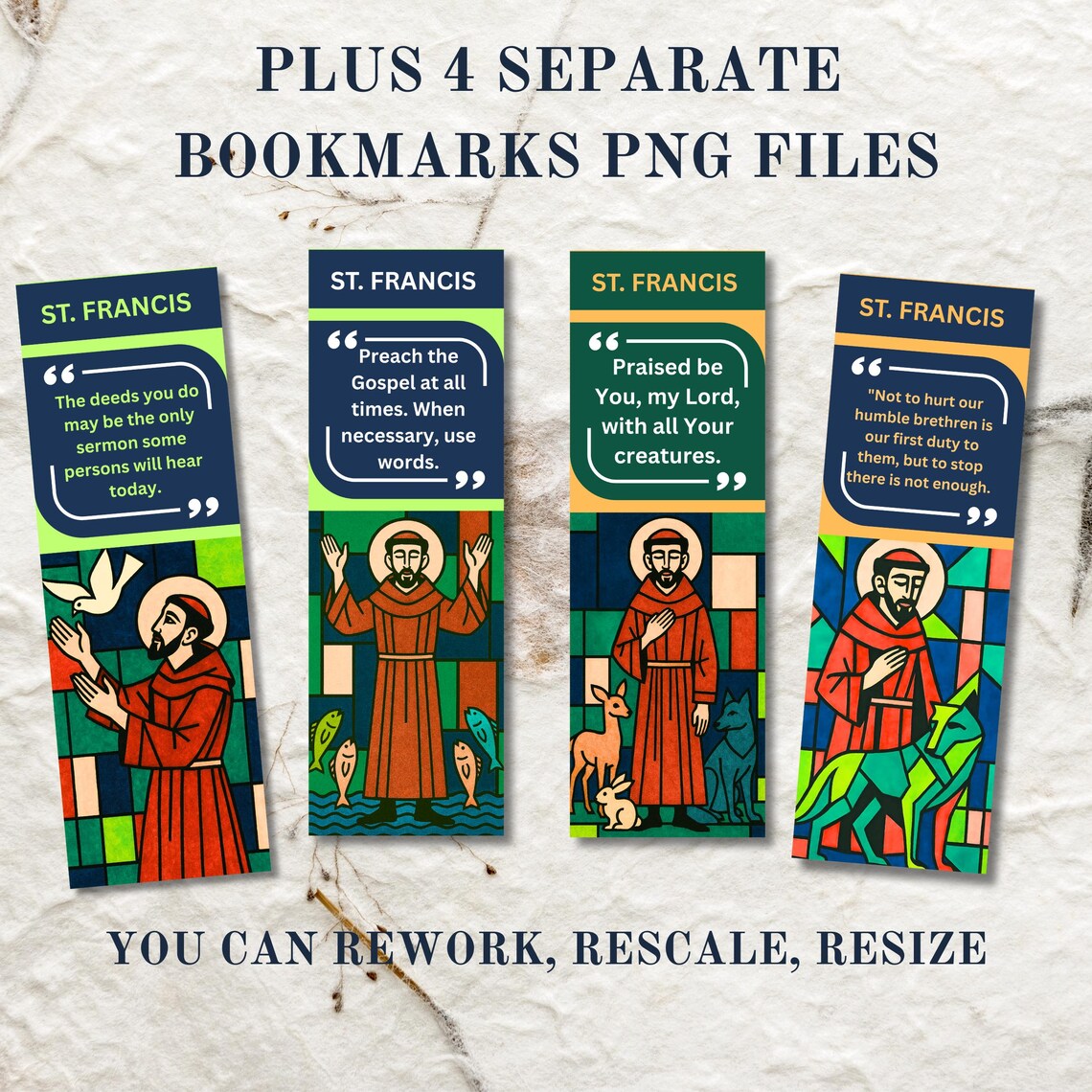 St Francis of Assisi Bookmarks: Christian Inspirational Quotes (digital ...