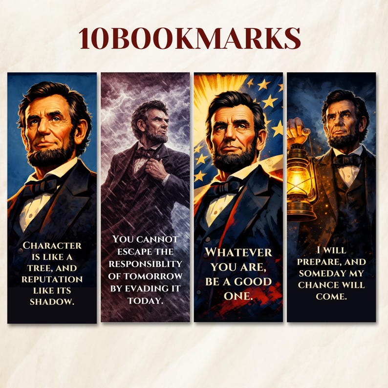 Abraham Lincoln Bookmarks: American Presidents Inspiring Pritable ...