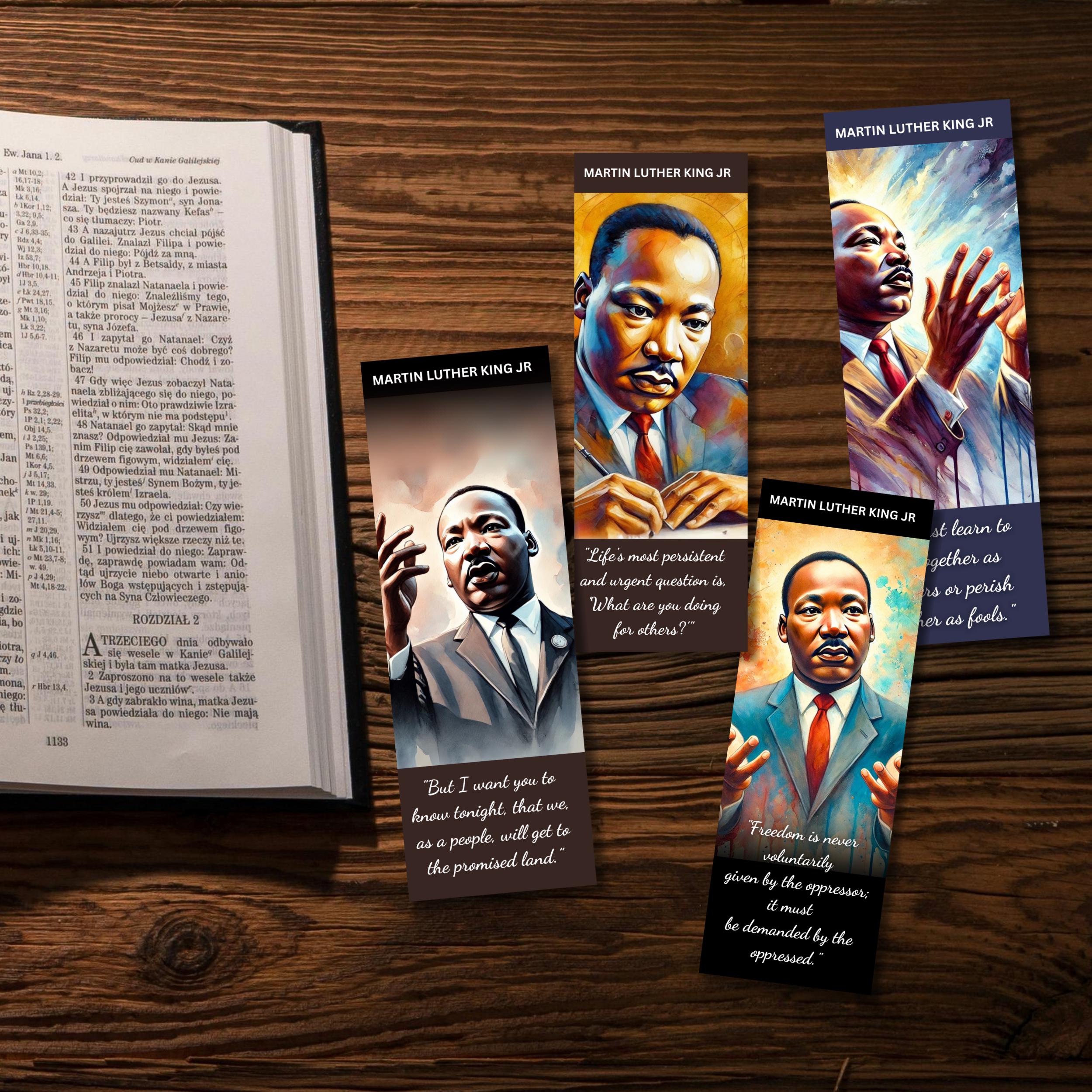 Martin Luther King Jr Bookmarks: 10 MLK Inspirational Quotes Printable ...