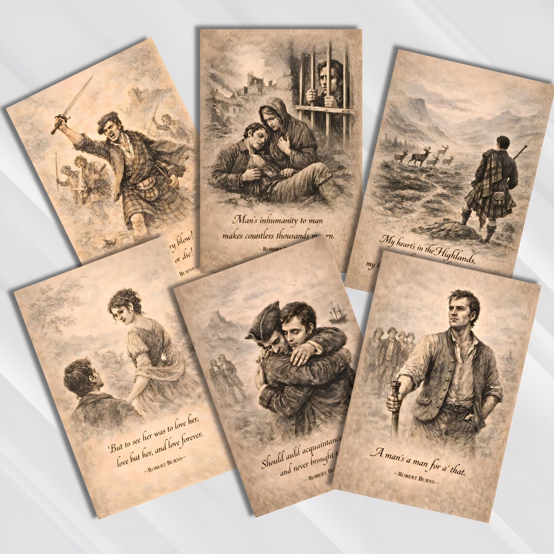 Robert Burns Quotes Inspirational Wall Art Posters (digital Download ...