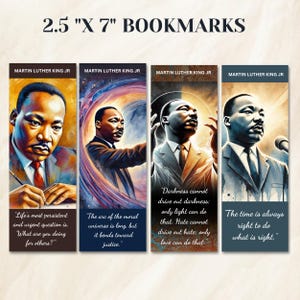 Martin Luther King Jr Bookmarks: 10 MLK Inspirational Quotes Printable ...