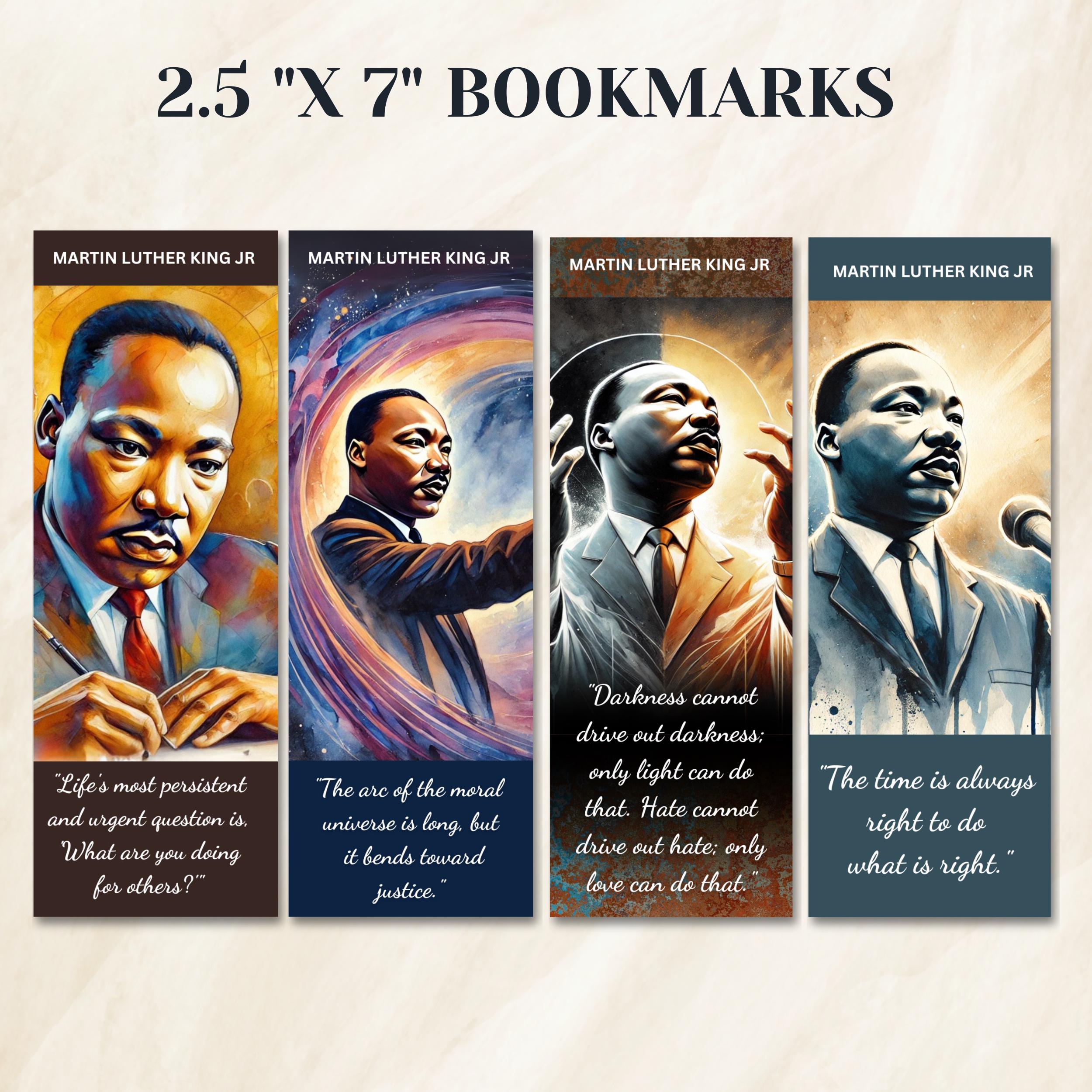 Martin Luther King Jr Bookmarks: 10 MLK Inspirational Quotes Printable ...