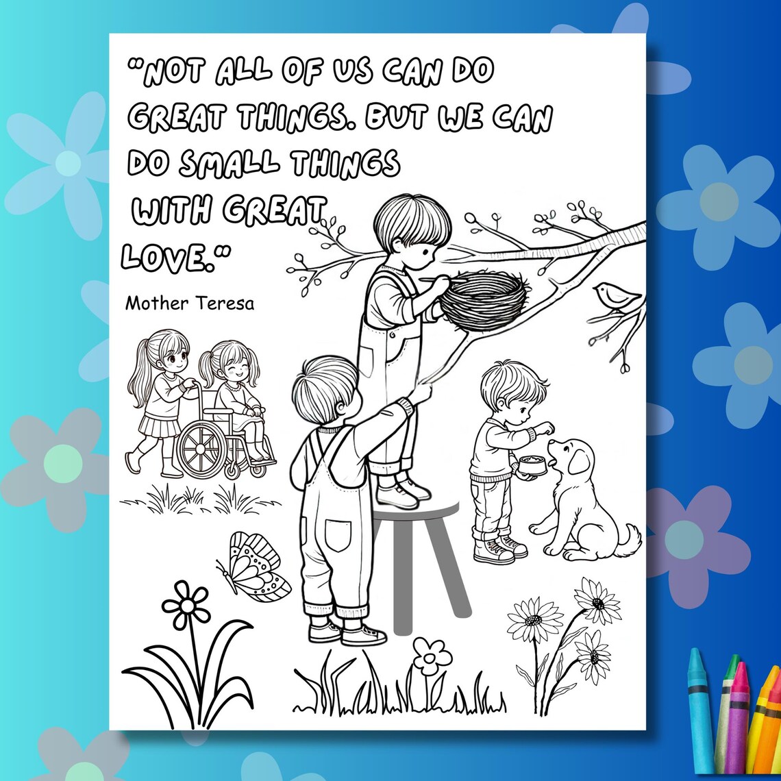 Mother Teresa Quotes Coloring Pages for Kids, St Teresa of Calcutta ...