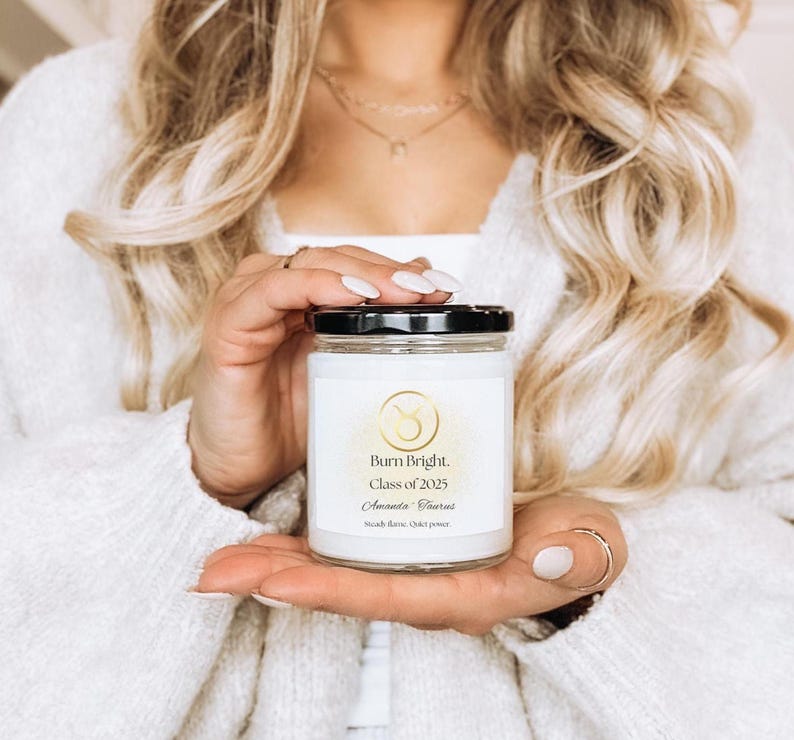 Taurus Zodiac Sign Graduation Candle, Personalized Gift, Astrology ...