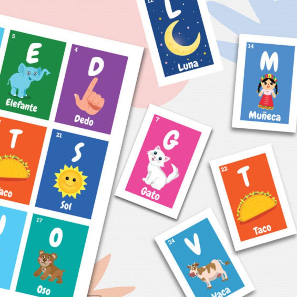 Spanish Words Bingo | Loteria | Bingo for Kids | Learning Spanish ...