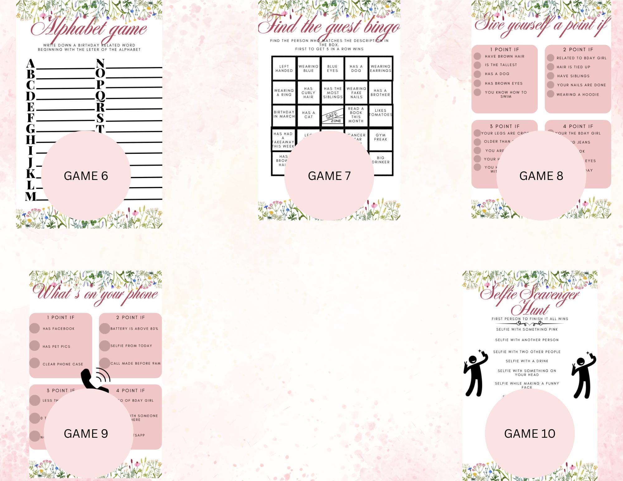10 Birthday Game Bundle, Modern Birthday Ideas, Birthday Party Games ...