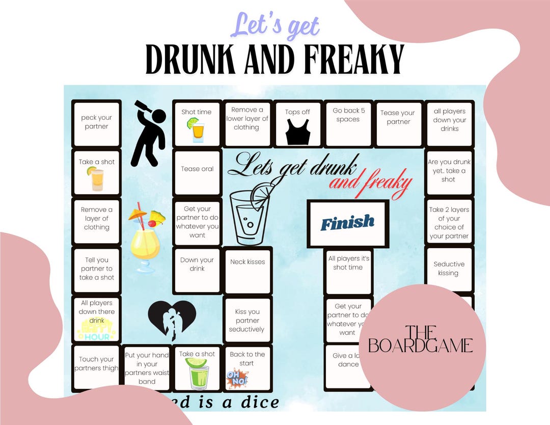Let’s Get Drunk and Freaky, Drinking Board Game, Party Game, Fun Card ...
