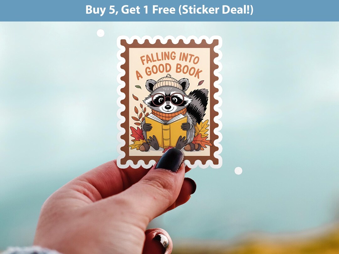 Falling Into Good Book Stamp Sticker, Spooky Halloween Waterproof Decal ...