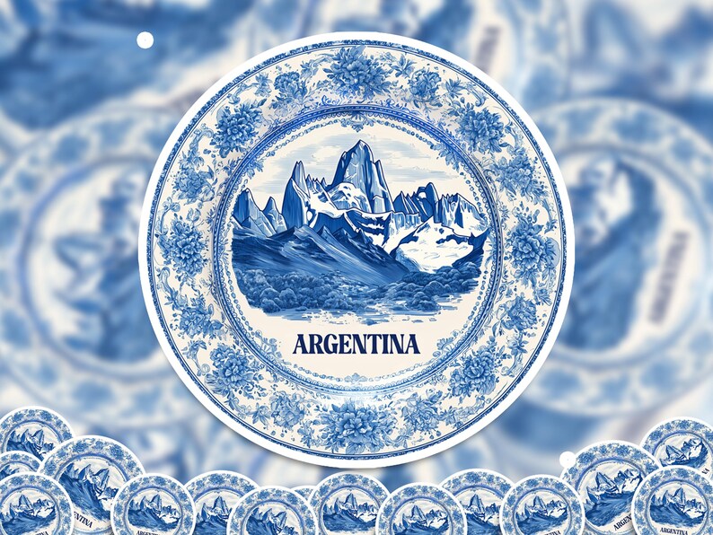 Argentina Sticker Vintage Delft Style Vinyl, Delftware Decal Waterproof ...