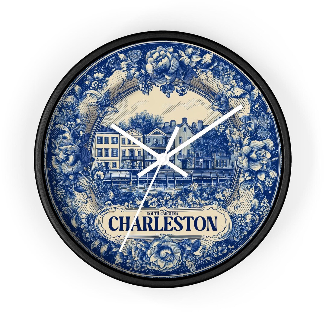 Charleston South Carolina Wall Clock, Delf Style Home Decor, Vintage ...