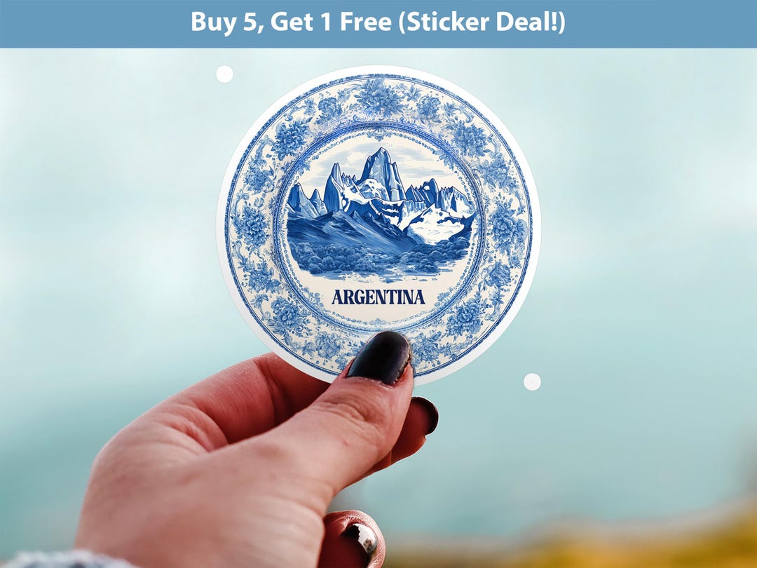 Argentina Sticker Vintage Delft Style Vinyl, Delftware Decal Waterproof ...