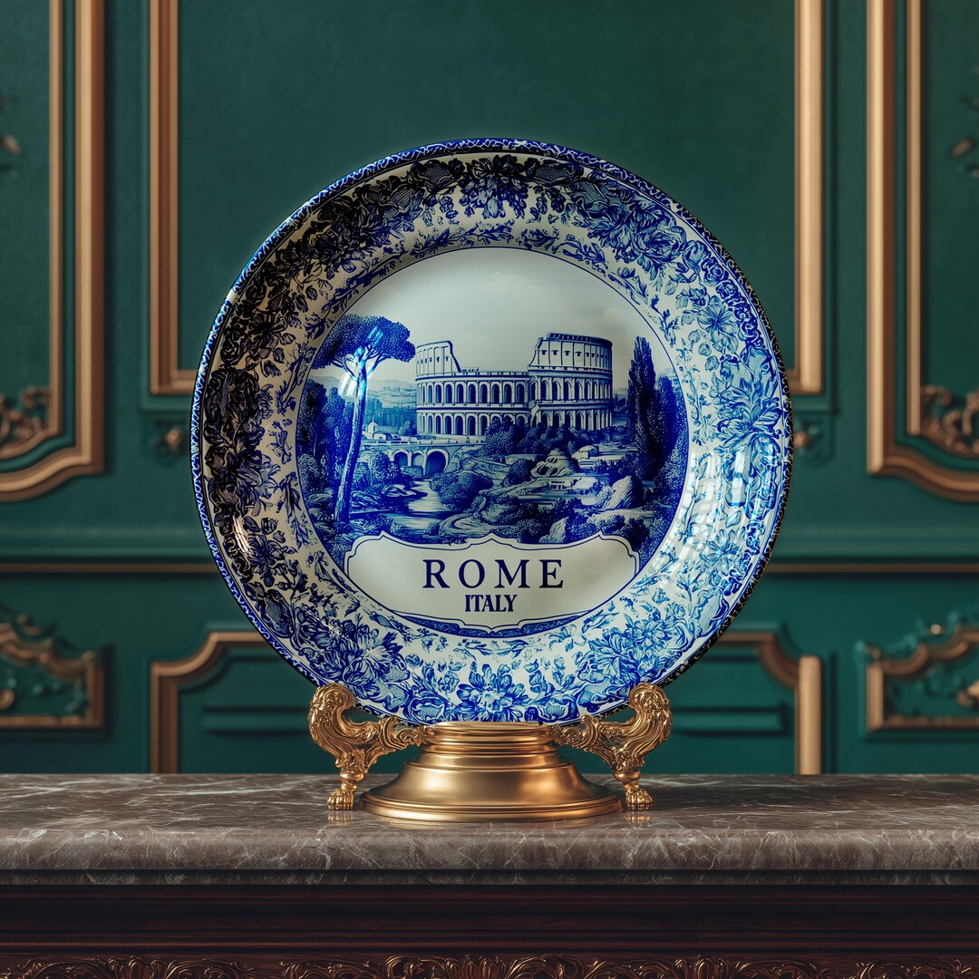Rome Decorative Plate, Delft Vintage Home Decor Personalized Gift ...