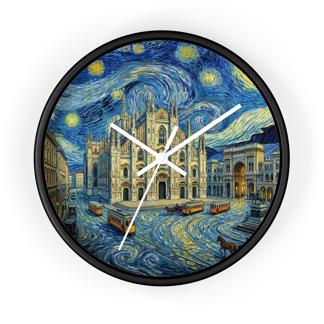 Milan Italy Wall Clock Vintage Van Gogh Starry Night Home Gift - Etsy