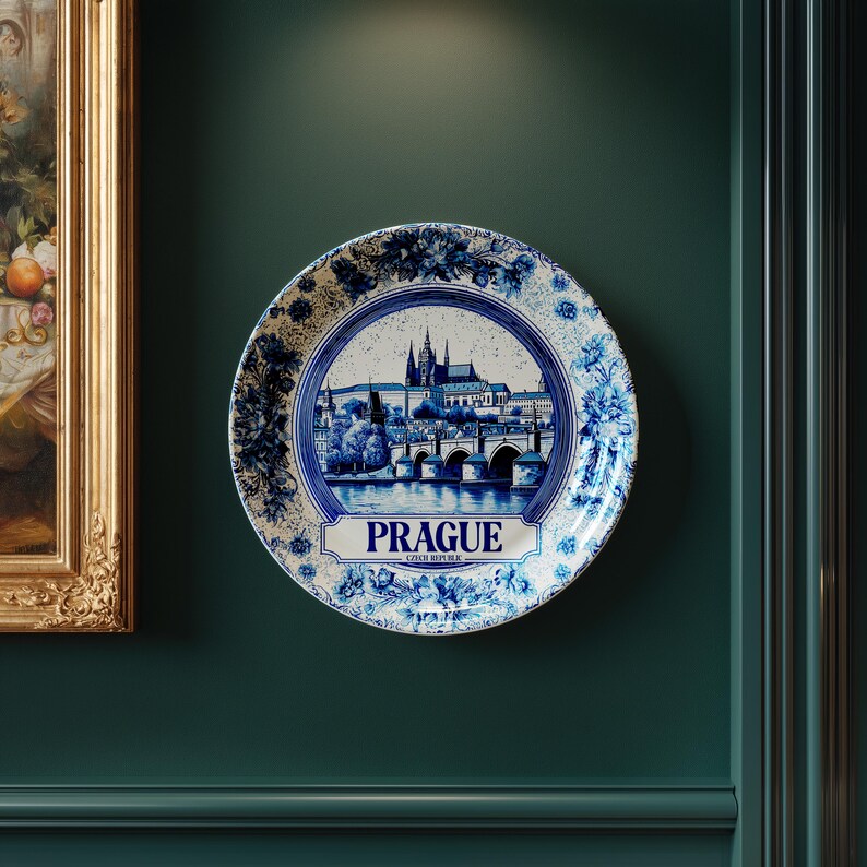 Prague Decorative Plate, Delft Vintage Home Decor Personalized Gift ...