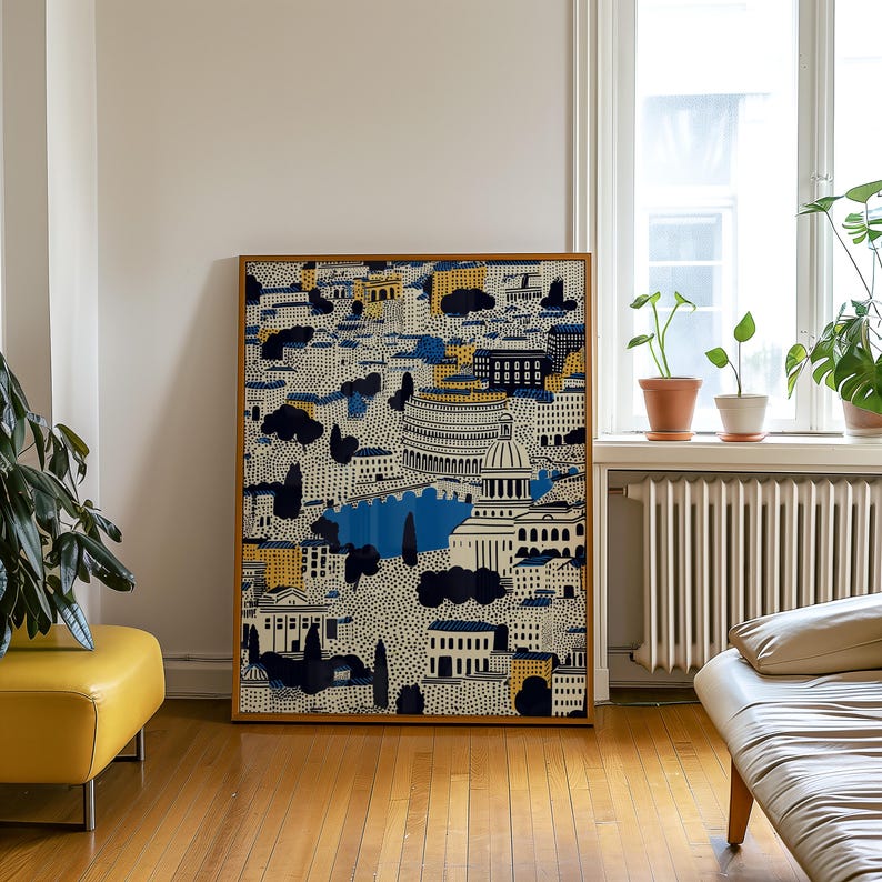 Rome Italy Wall Art Print, Pop Art Modern Poster Travel Gift - Etsy