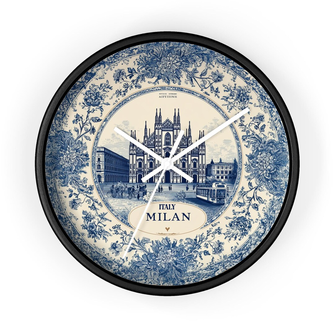 Milan Italy Wall Clock, Delf Style Home Decor, Vintage City Travel ...