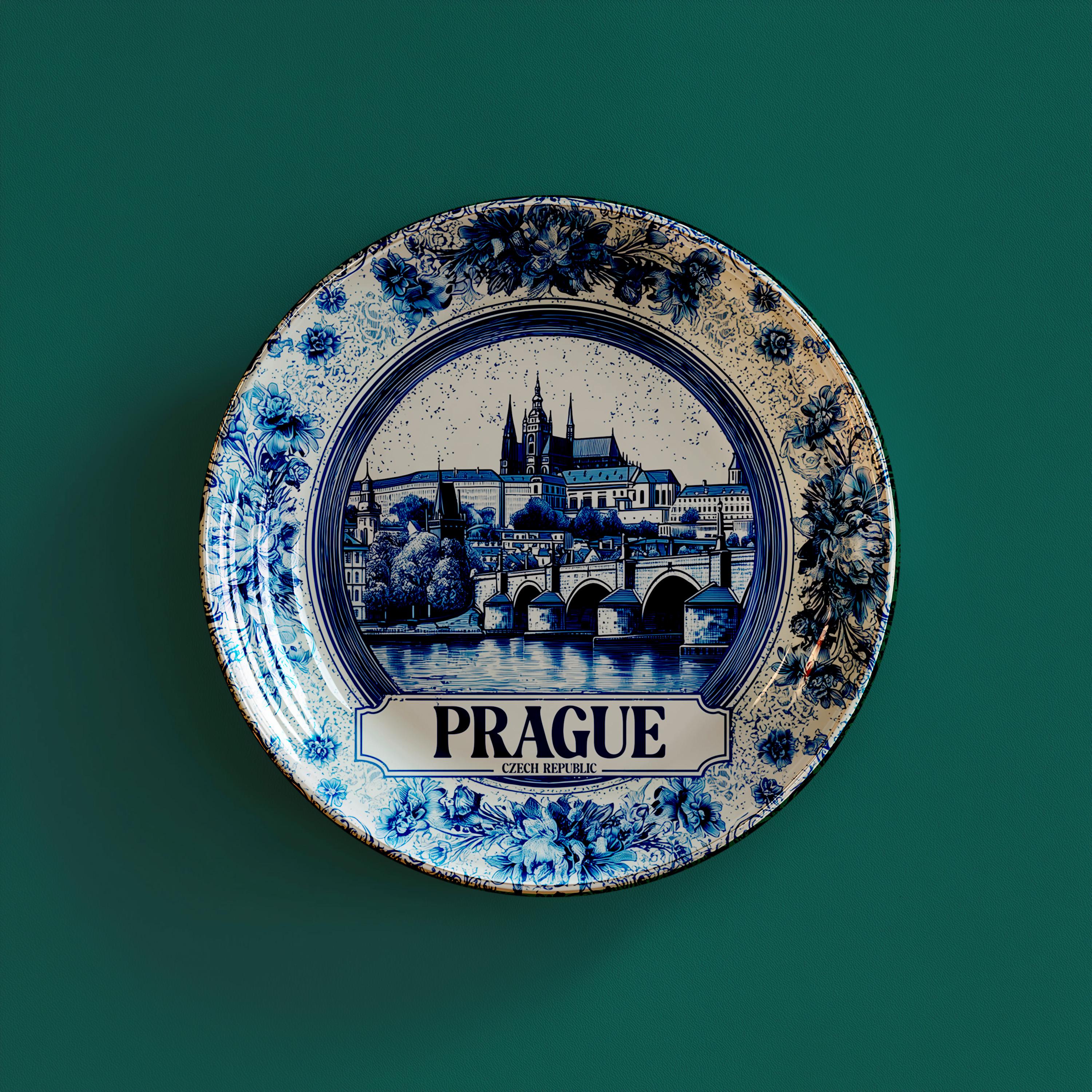 Prague Decorative Plate, Delft Vintage Home Decor Personalized Gift ...