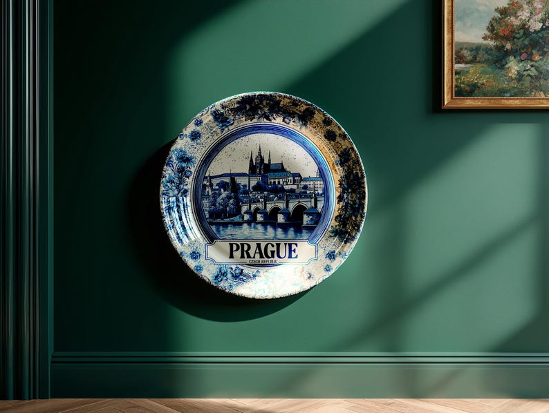 Prague Decorative Plate, Delft Vintage Home Decor Personalized Gift ...