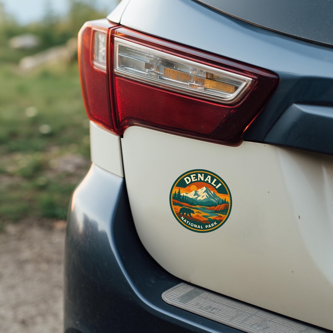 Denali National Park Car Sticker, Retro Vinyl Decal Bumper Sticker ...