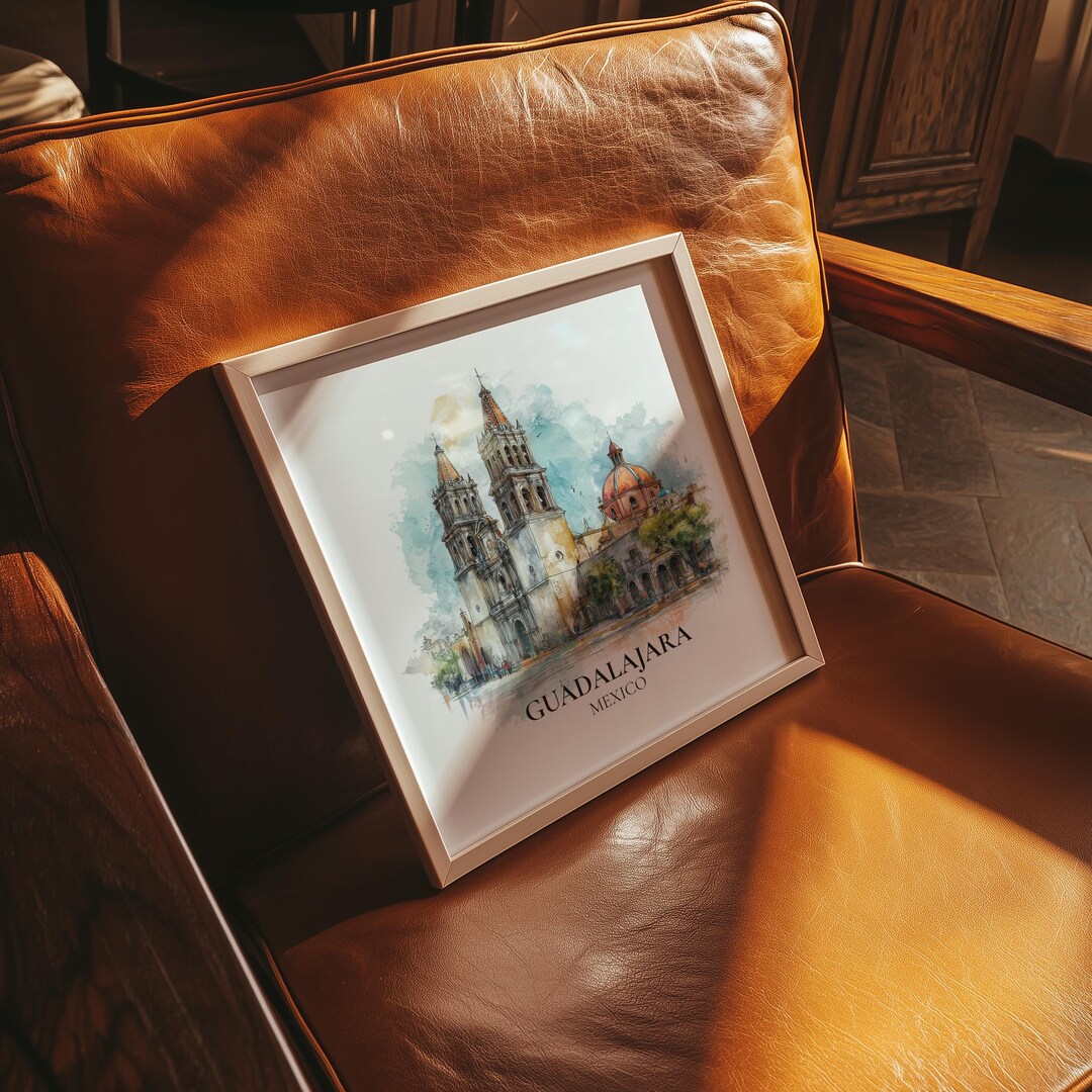 Guadalajara Mexico Watercolor Wall Art Print, Custom Travel Poster ...