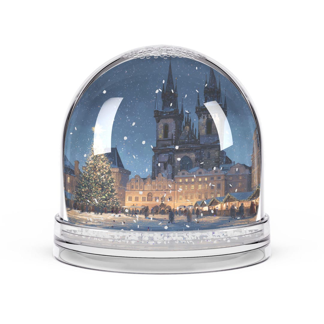 Prague Snow Globe, Czech Republic Christmas Personalized Gift, Custom ...