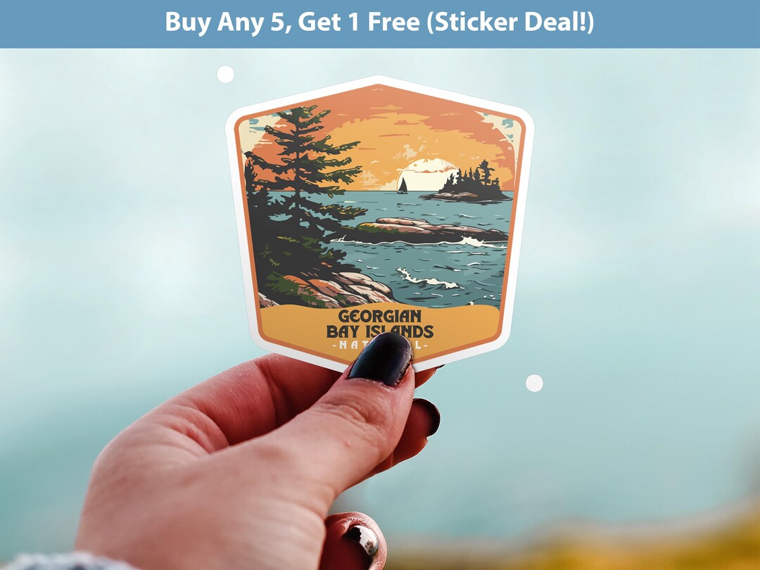 Georgian Bay Islands National Park Sticker, Vinyl Canada Ontario, Retro ...