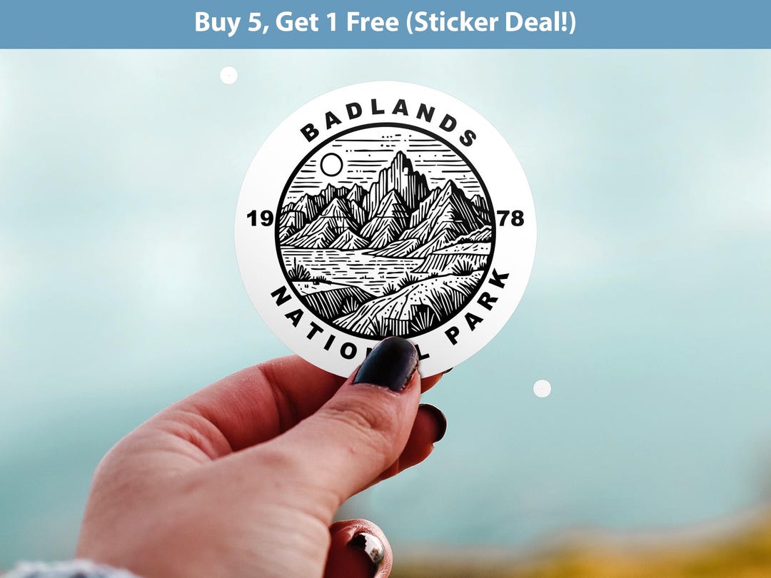 Badlands National Park Sticker, Kiss-cut Vinyl, Waterproof USA Decal ...