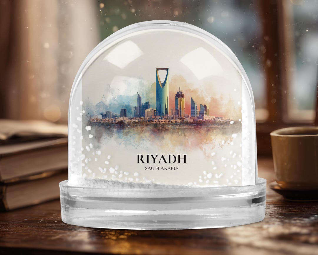 Riyadh Saudi Arabia Snow Globe, Personalized Watercolor, Custom Travel ...