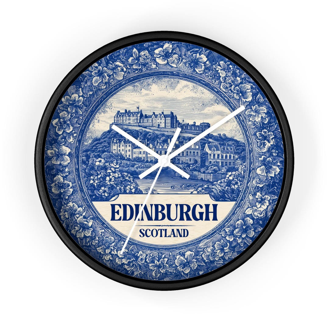 Edinburgh Scotland Wall Clock, Delf Style Home Decor, Vintage City ...