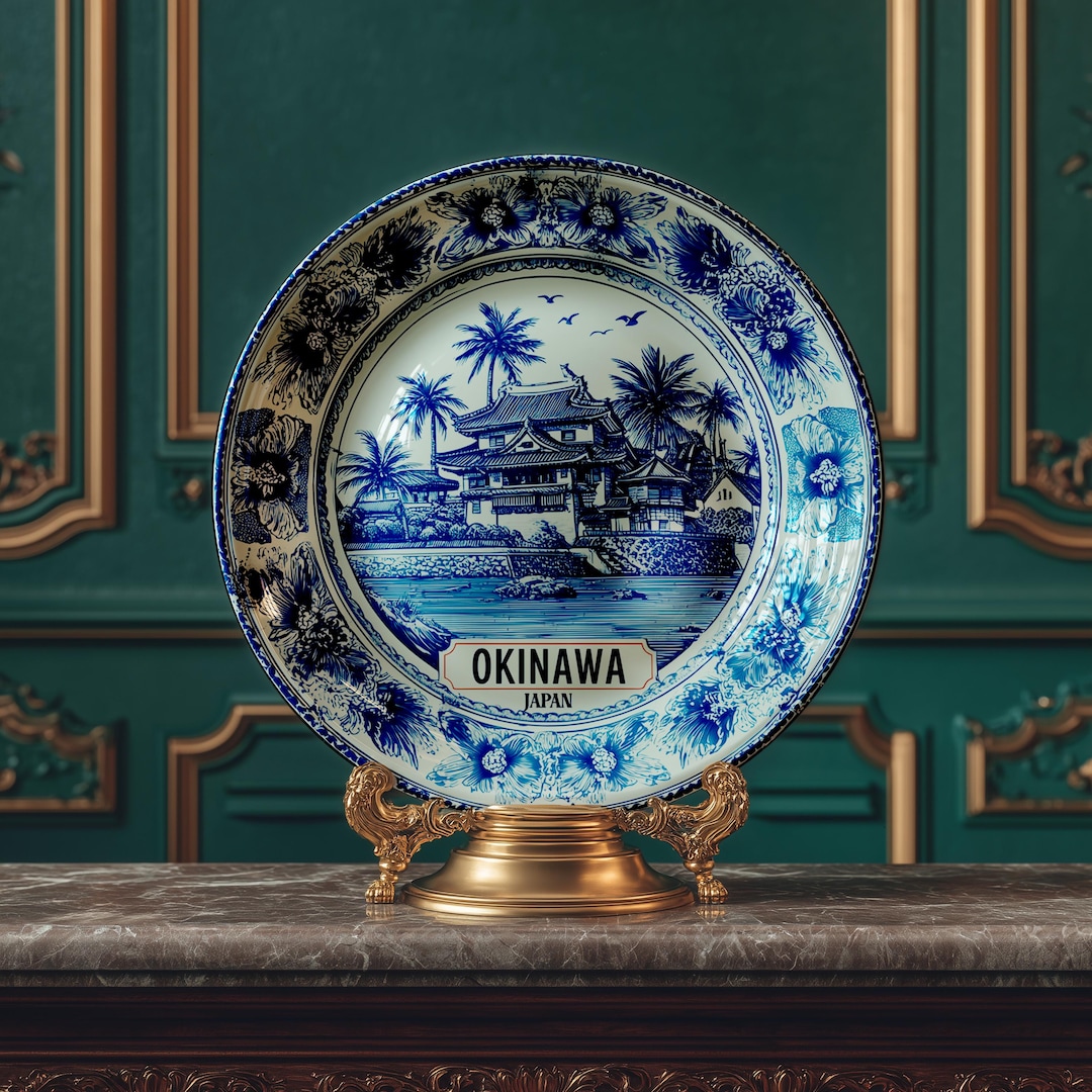 Okinawa Decorative Plate, Delft Vintage Home Decor Japan Personalized ...
