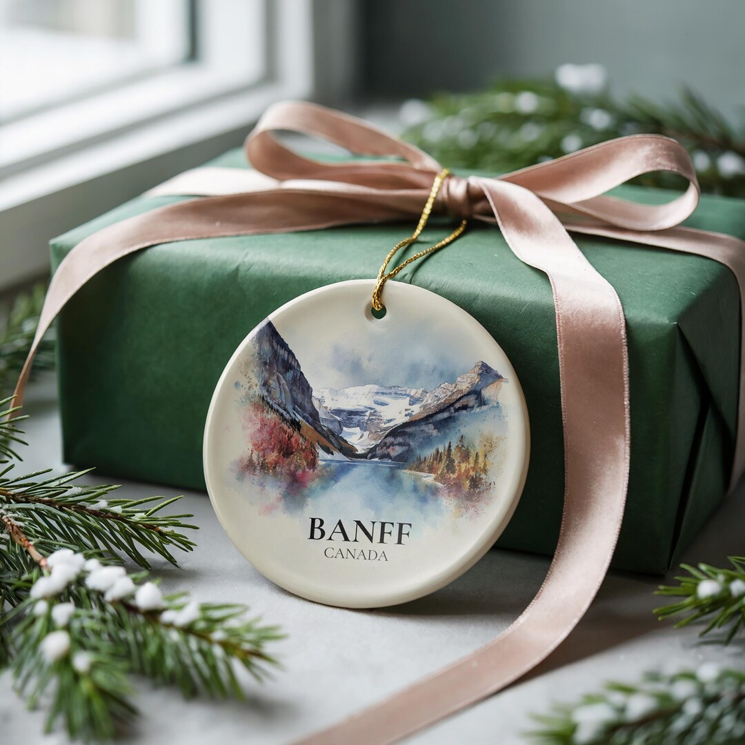 Banff National Park Canada Personalized Watercolor Ornament, Custom ...
