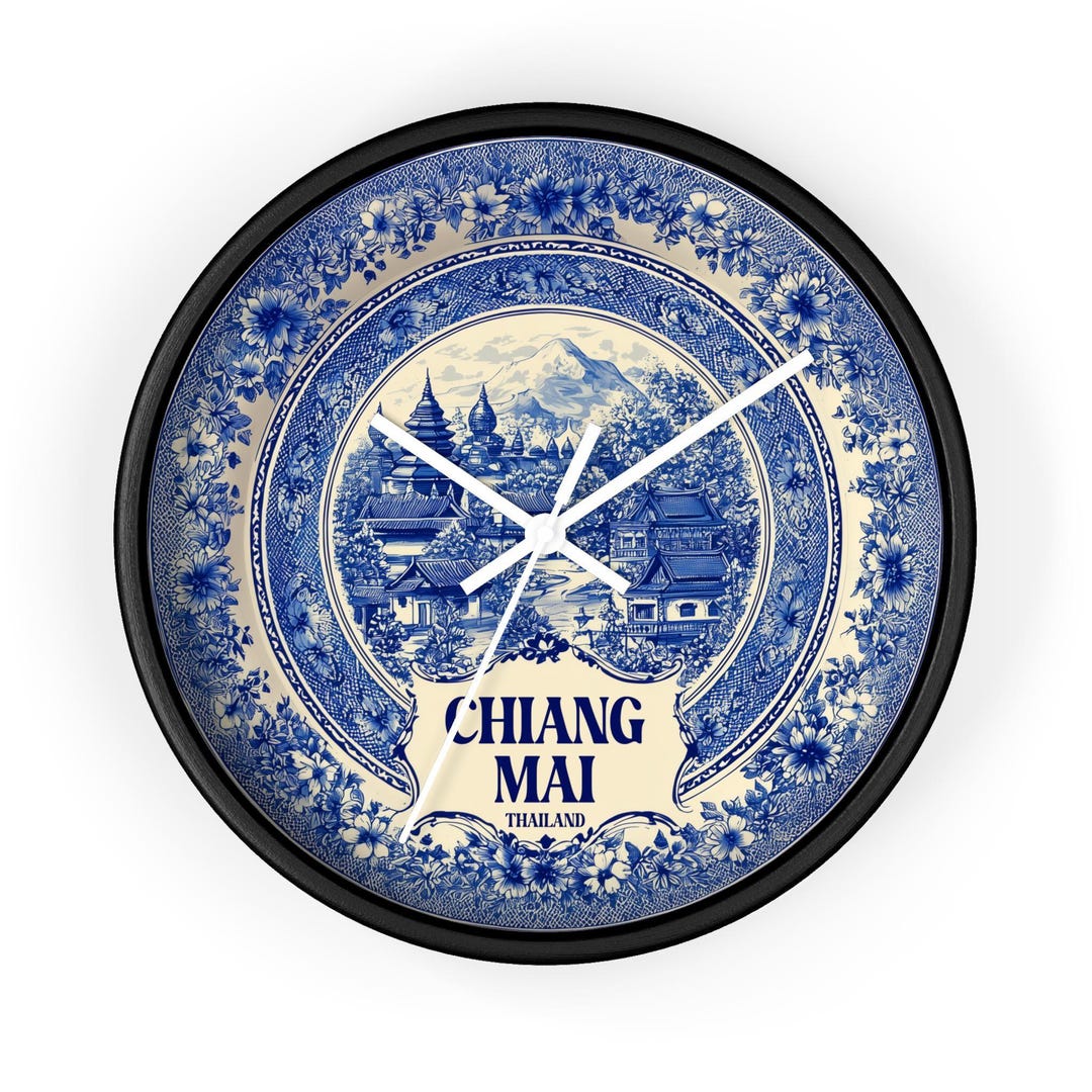 Chiang Mai Thailand Wall Clock, Delf Style Home Decor, Vintage City ...