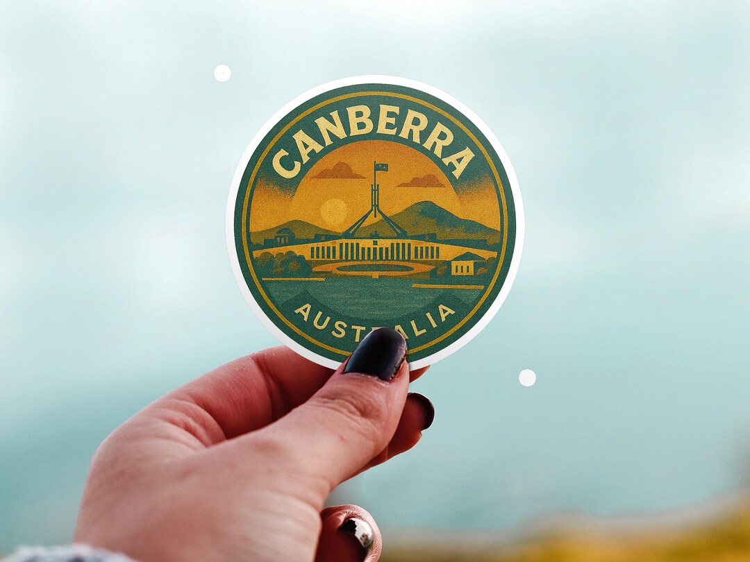Canbera Australia Kiss-cut Vinyl, Waterproof Decal, Retro Travel Lover ...
