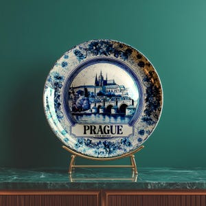 Prague Decorative Plate, Delft Vintage Home Decor Personalized Gift ...