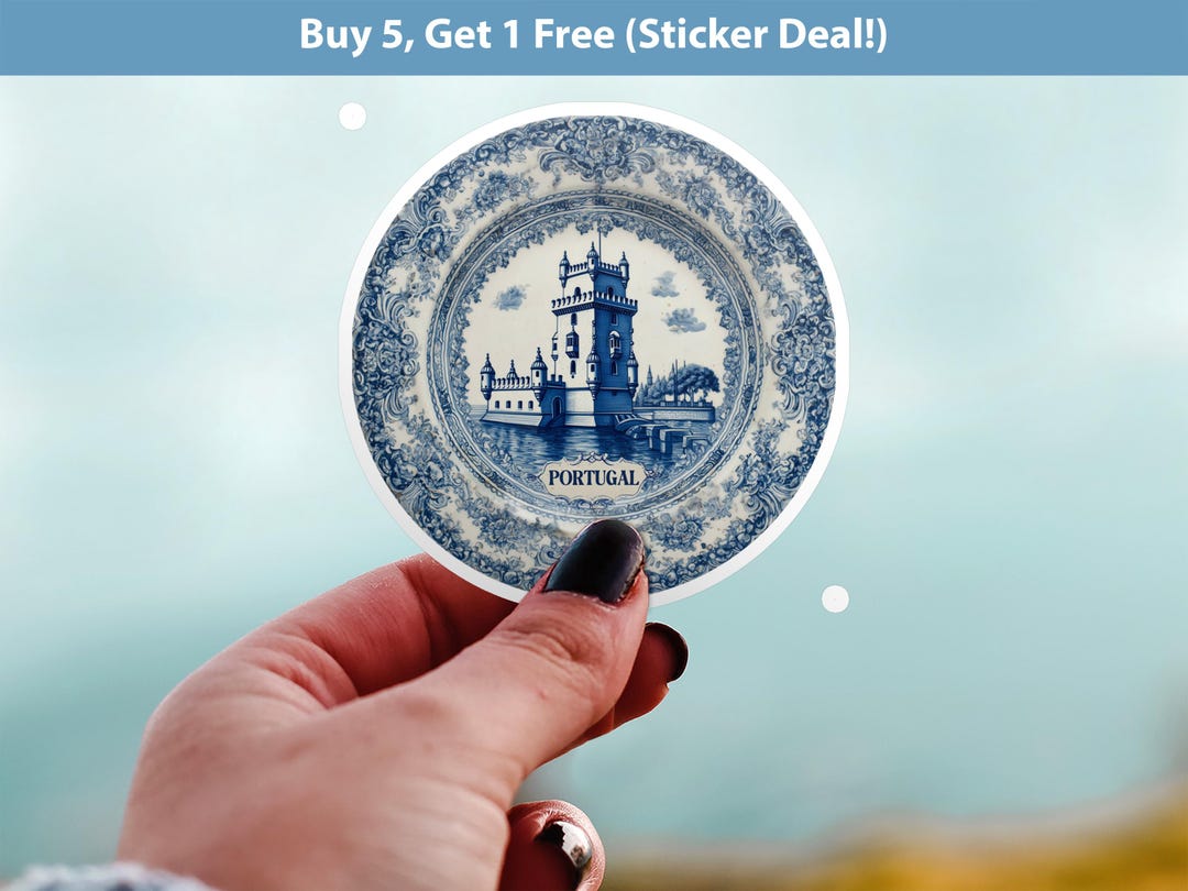Portugal Sticker Vintage Delft Style Vinyl, Delftware Decal Waterproof ...