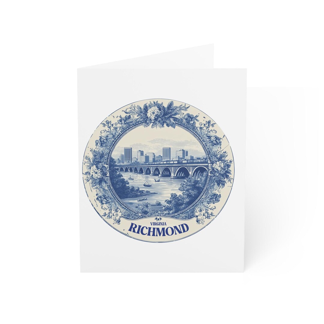 Richmond Virginia Greeting Card, Delft Style Design - Etsy