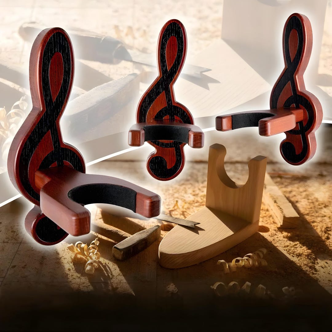 Guitar Wall Holder in Musical Key Shape | Treble Clef Wall Mount for ...