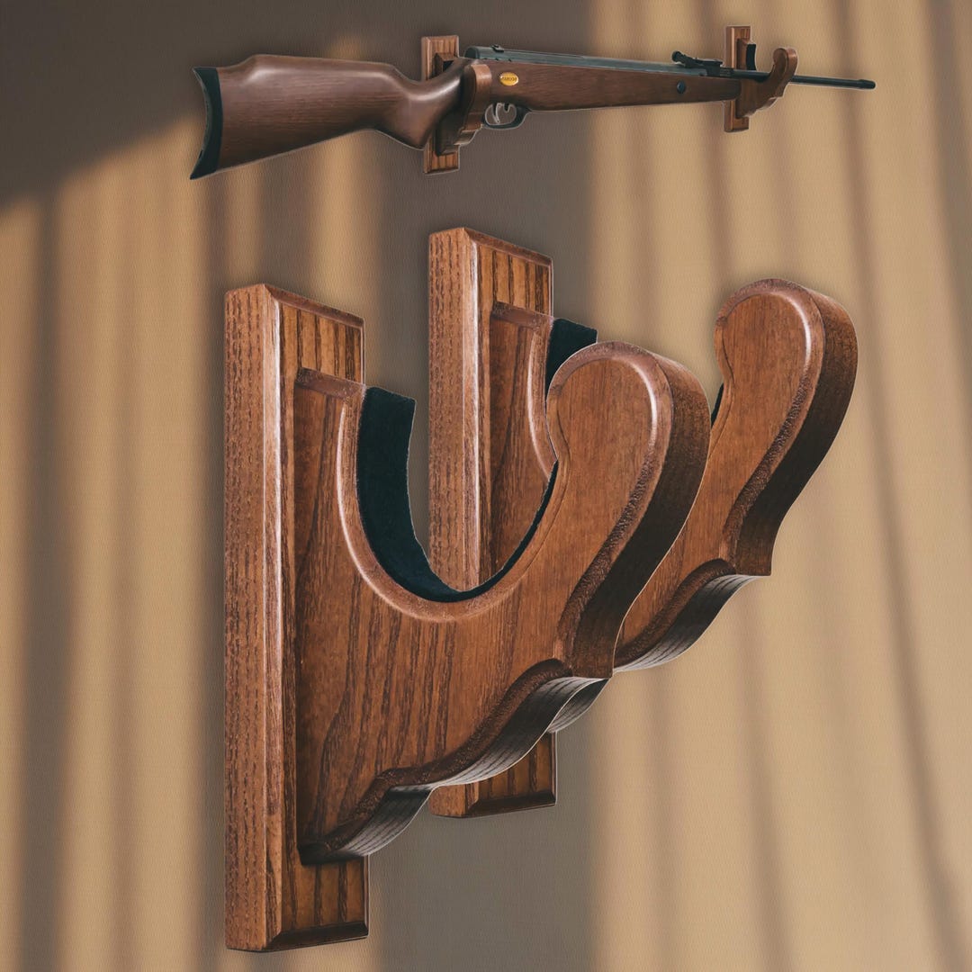 Ash Rifle Wall Gun Mount Wall Gun Rack Holder Custom Hunting Display ...