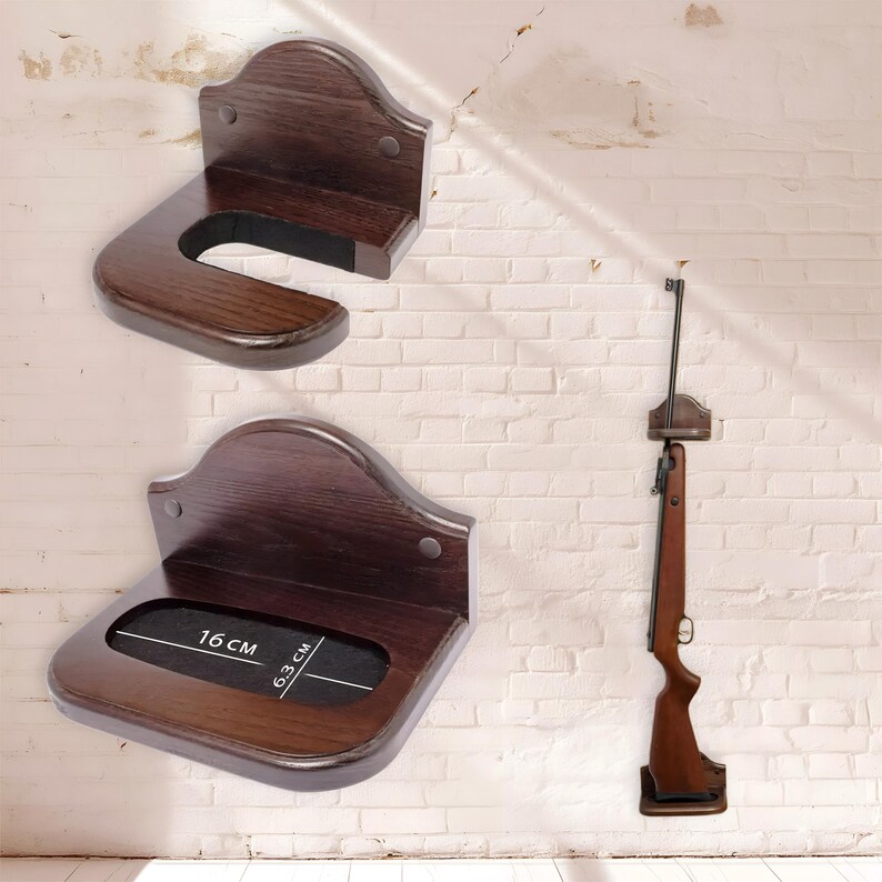 Wooden Wall Gun Rack Ash Rifle Wall Gun Mount Wall Gun Rack Holder ...