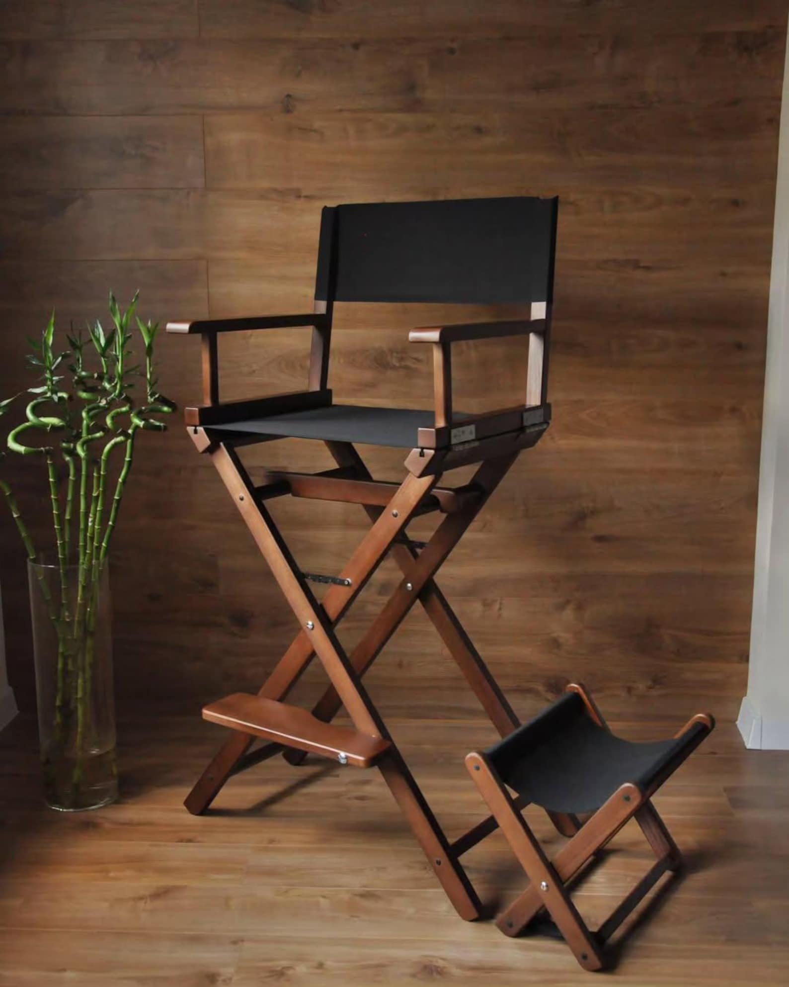 Professional Ash Wood Director Chair | Tall Folding Makeup Artist Seat ...