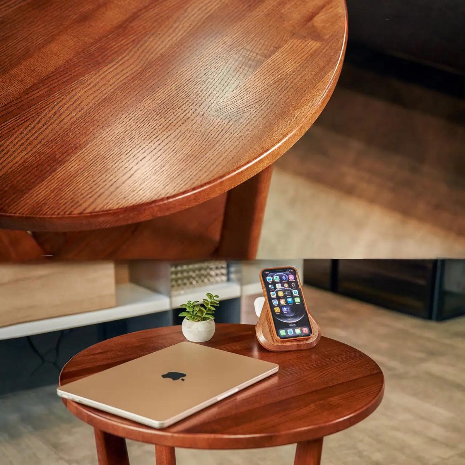 Couch Table, Walnut Wood Sofa Table, Slim End Table, Rectangle Table ...