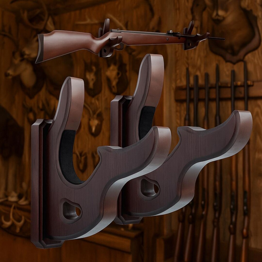 Handmade Ash Wood Wall Gun Rack With Felt Insert - Etsy