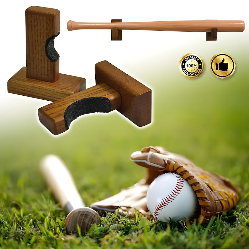 Baseball Bat Wall Mount, Baseball Wall Holder, Baseball Bat Holder ...