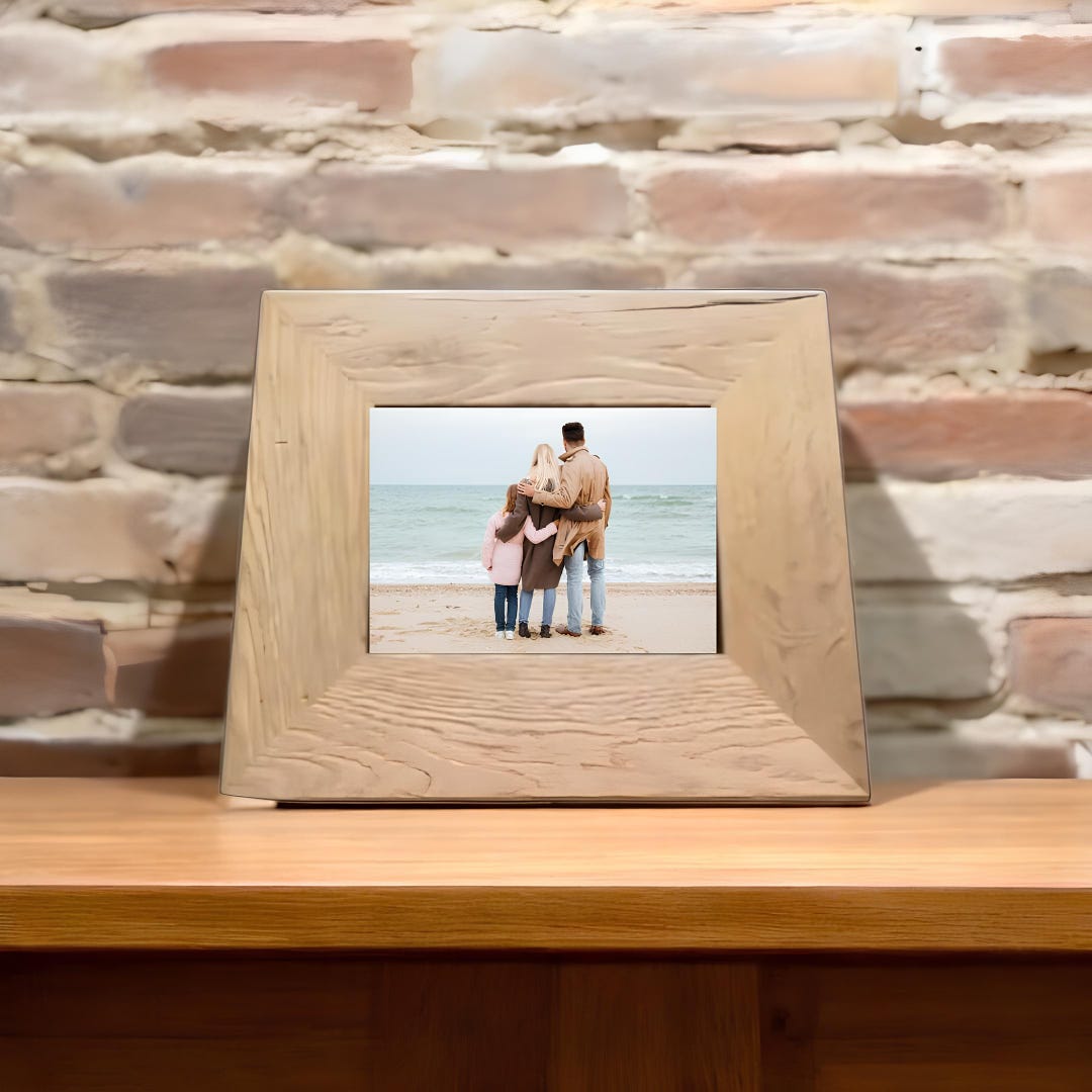 Live Edge Frame, Custom Sizing, Farmhouse Barn Oak Picture Frame Wall ...