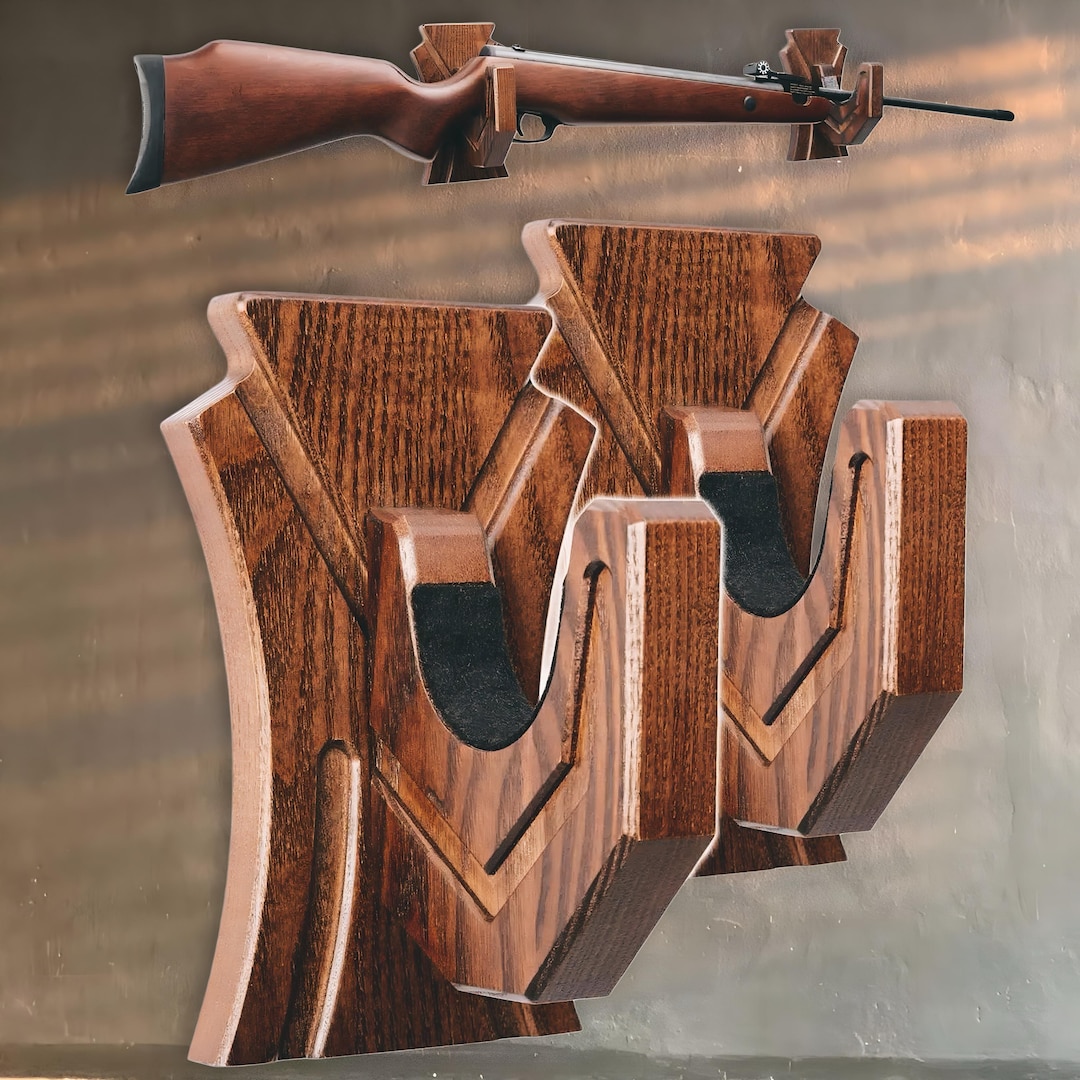Handmade Gun Rack Wooden Wall Gun Rack Ash Rifle Wall Gun Mount Wall ...