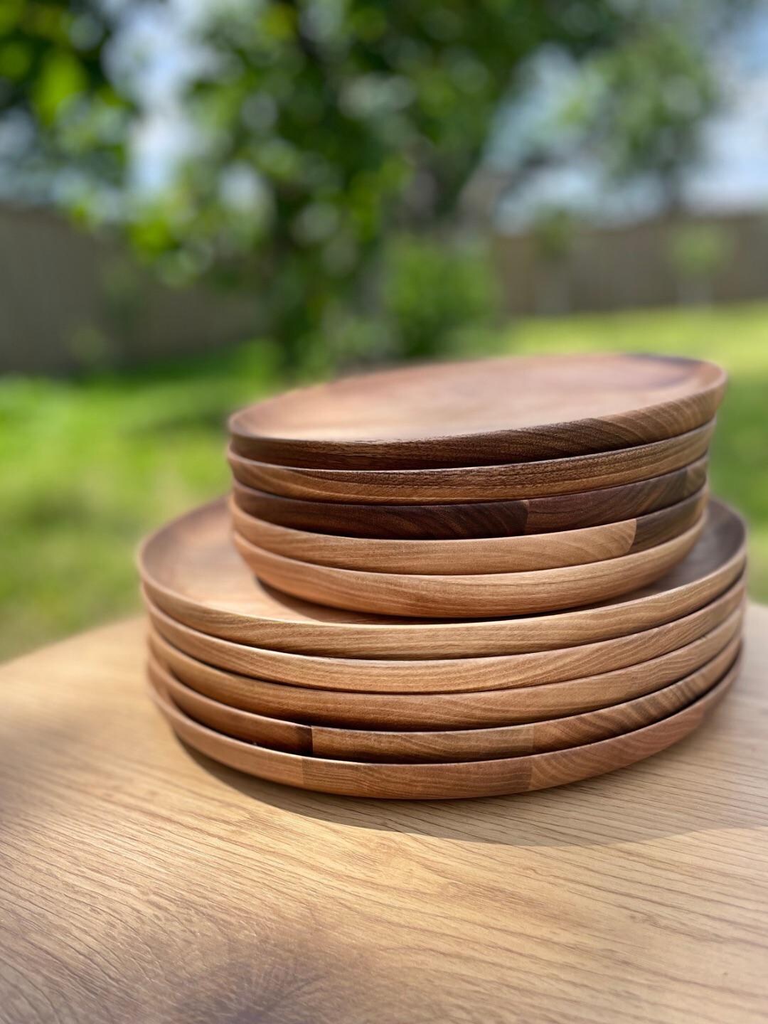 Handmade Walnut Wood Plate – Rustic Serving Dish, Eco-friendly Kitchen ...